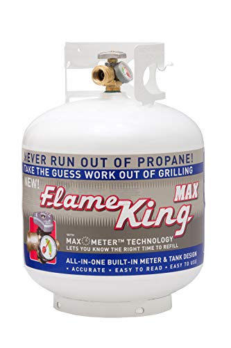 Flame King YSN230b 20 Pound Steel Propane Tank Cylinder with OPD Valve and Built-in Gauge, 20 lb Vertical