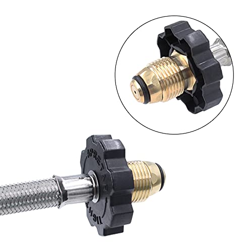 MOFLAME Propane Refill Adapter for 1 lb. Tanks,3 FT High Pressure Stainless Steel Braided Extension Hose,Propane Tank Refill Adapter with On-Off Control Valve for 1 LB Propane Gas Tank