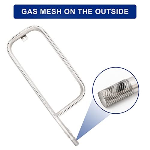 Uniflasy 7645 Cast Iron Cooking Grates and 41862 Grill Burner for Weber Q200, Q220, Q2000, 53060001 Series Gas Grills, for Weber 7645/65811 Cast Iron grates Grates and 69956/60041 Burner Pipe