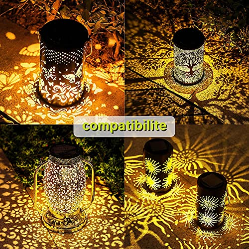 ZNYCYE 2 Pack Solar Light Replacement Top(Top Size 2.76 in, Bottom Size 3.15 in) Waterproof Solar Light Replacement Kit for Outdoor DIY Hanging Lanterns(Warm White LED)