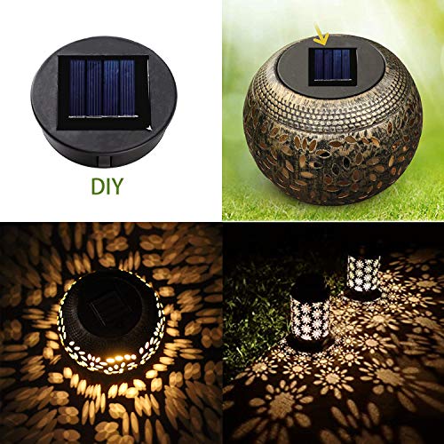 ZNYCYE 2 Pack Solar Light Replacement Top(Top Size 2.76 in, Bottom Size 3.15 in) Waterproof Solar Light Replacement Kit for Outdoor DIY Hanging Lanterns(Warm White LED)