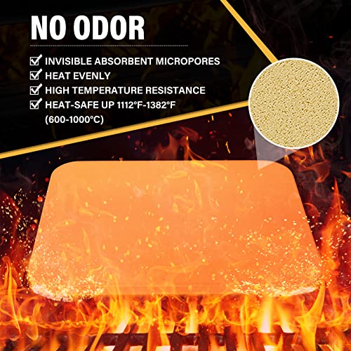 YAKSHA Pizza Stone for Oven and Grill 15" x 12" Large Pizza Grilling Stone and Peel Set with Pizza Cutter Wheel for BBQ, Rectangular Baking Stone for Crisp Bottoms Pies Pastry Bread Calzone