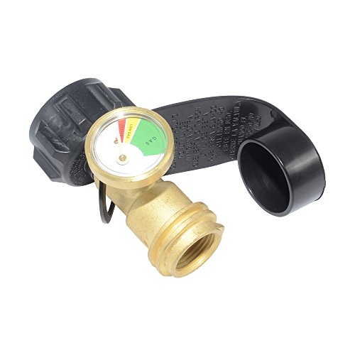 Aobbmok 100% Solid Brass Heavy-Duty Propane Tank Gauge Level Indicator Leak Detector Gas Pressure Meter Universal for QCC1 Type1 Propane Tank Gas Pressure Meter