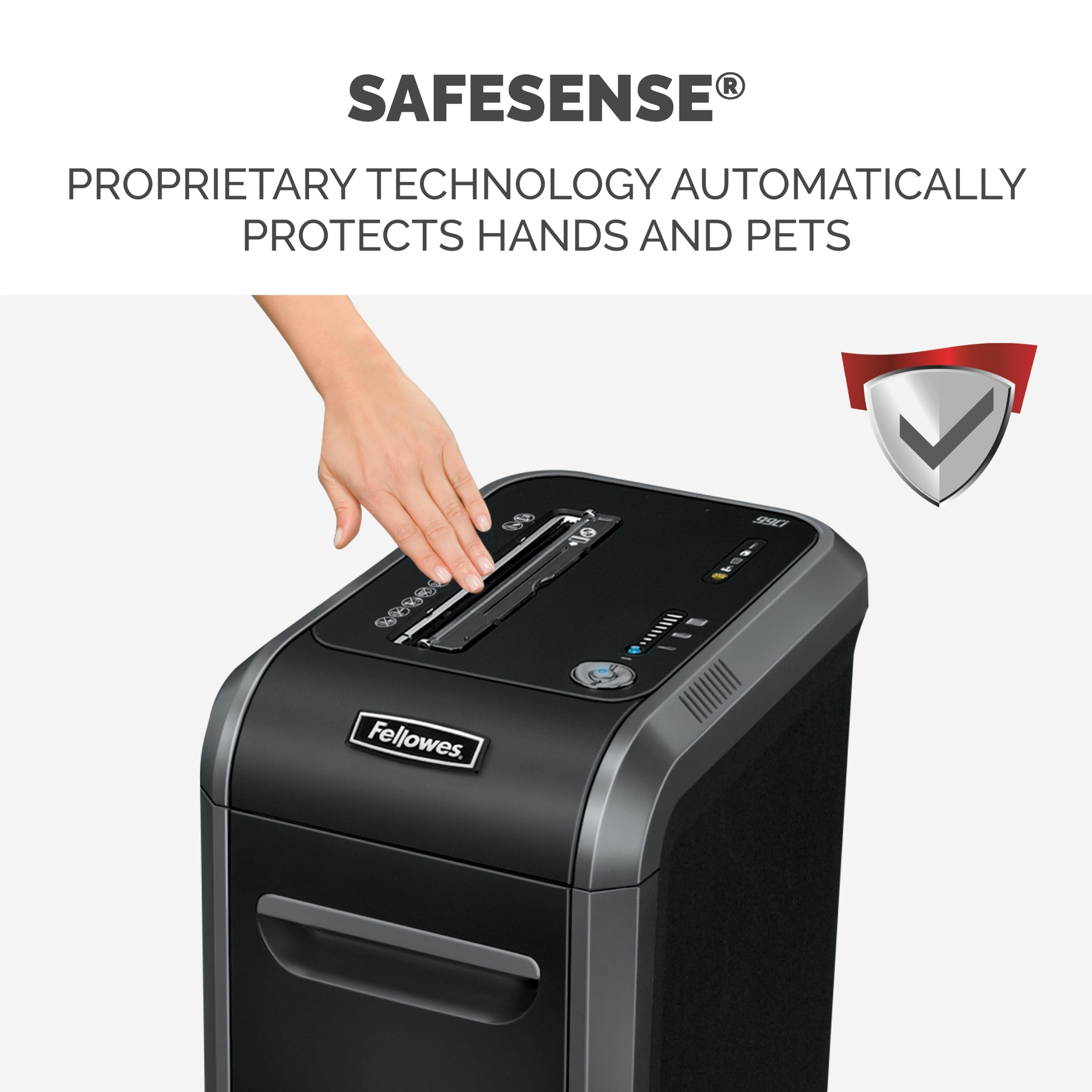 Fellowes Powershred 99Ci 18-Sheet Capacity, 100% Jam Proof Cross-Cut Paper Shredder, Black/Gray