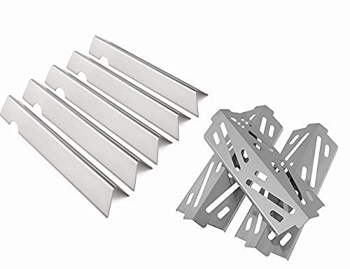 BBQ-PLUS 66032/66795 Flavorizer Bars and 66040 Heat Deflector Grill Parts Replacement for Weber Genesis II E/ES 310 Series (2017 and Newer) Gas Grills