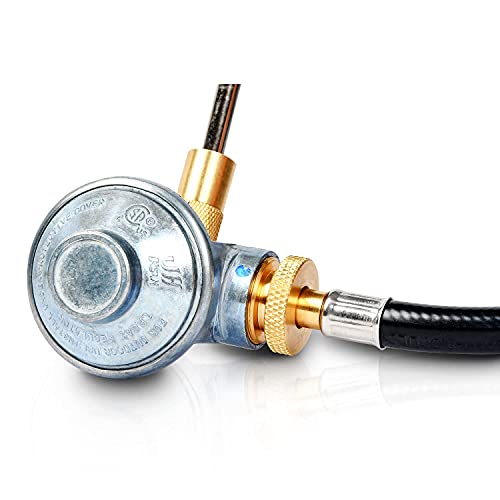 GasSaf 5 FT Propane Adapter Hose with Griddle Regulator, Griddle Gas Conversion Kit for Blackstone 17β, 22β Tabletop Griddles and Blue Rhino Razor Griddle