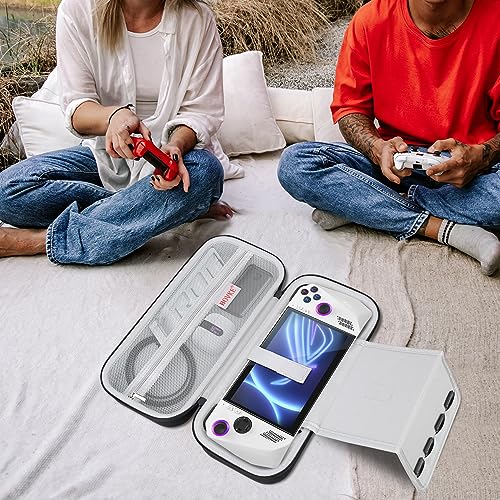 BOVKE Travel Carrying Case for ASUS ROG Ally 7" 120Hz Gaming Handheld Console, ASUS ROG Ally AMD Ryzen R1 Extreme Game Console Holder with Extra Space for Charger Accessories, Black