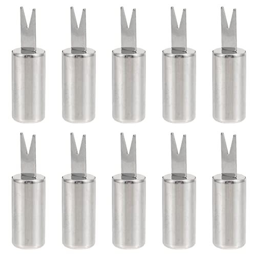 Hemoton 10Pcs Corn Cob Holders Stainless Steel Corn on The Cob Skewers Fruit Food Forks Corn Forks Prong for Outdoor BBQ Cooking Kitchen Tool Silver