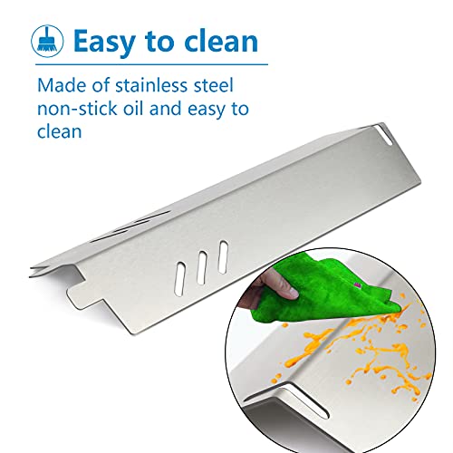 Zemibi Stainless Steel Heat Plate Replacement for Backyard Grill BY13-101-001-11,BY14-101-001-01, GBC1429W, GBC1429W-C, Uniflame GBC1329W, GBC1403W, GBC1429 Gas Models, 13 1/16" X 3 5/8", 3-Pack