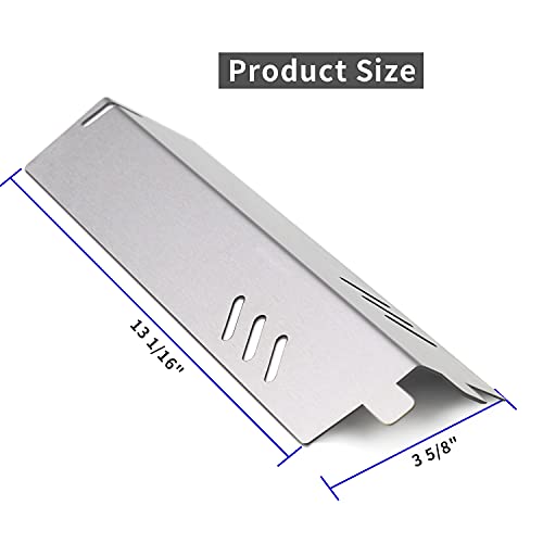 Zemibi Stainless Steel Heat Plate Replacement for Backyard Grill BY13-101-001-11,BY14-101-001-01, GBC1429W, GBC1429W-C, Uniflame GBC1329W, GBC1403W, GBC1429 Gas Models, 13 1/16" X 3 5/8", 3-Pack