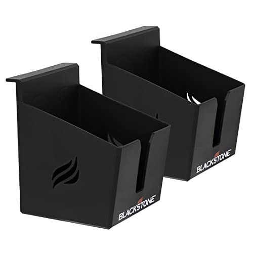 Blackstone 5396 Magnetic Beverage (2 Piece) Squeeze Holder for Grill, Griddle Accessories, Storage for BBQ Bottles, Seasonings, Portable, Easy to Install, Black
