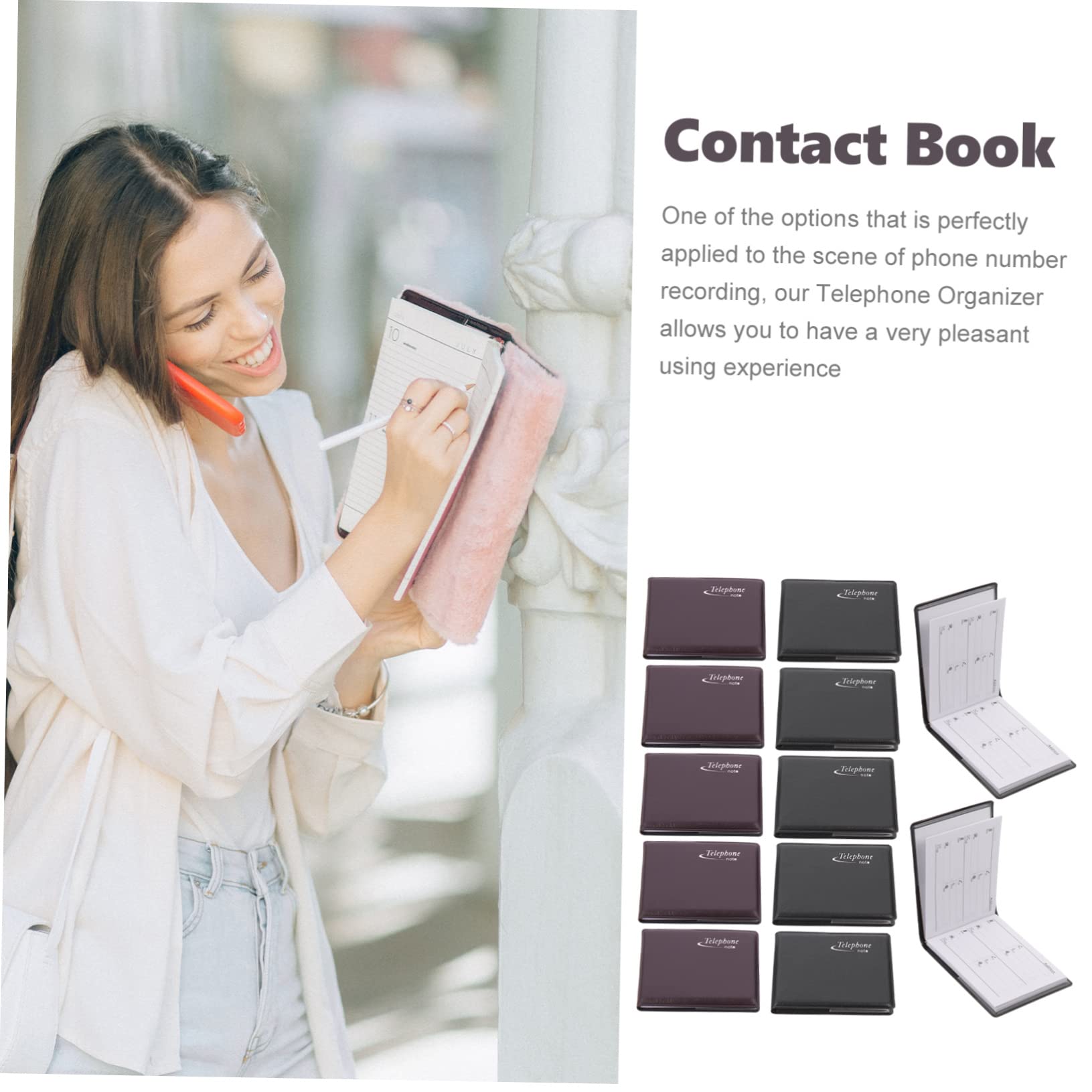 Ciieeo 10pcs Mini Phone Book Credit Card Wallet Mini Pocket Notebook Small Credit Card Wallet Password Book Password Keeper Organizer Pocket Address Book Paper Black Office Phone Book