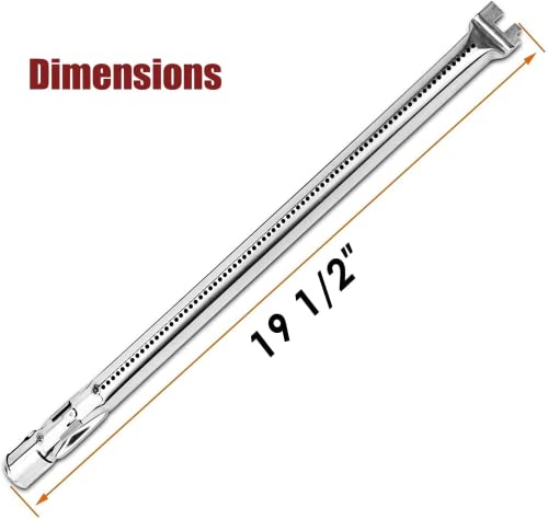 QuliMetal 17.5" Flavorizer Bars and 19.5" Grill Burner for Weber Genesis 300 (2011-2016) E310 E320 E330 S310 S320 S330 with Front Control Panel, 304 Stainless Steel, Replaces for Weber 7620 7621 62752