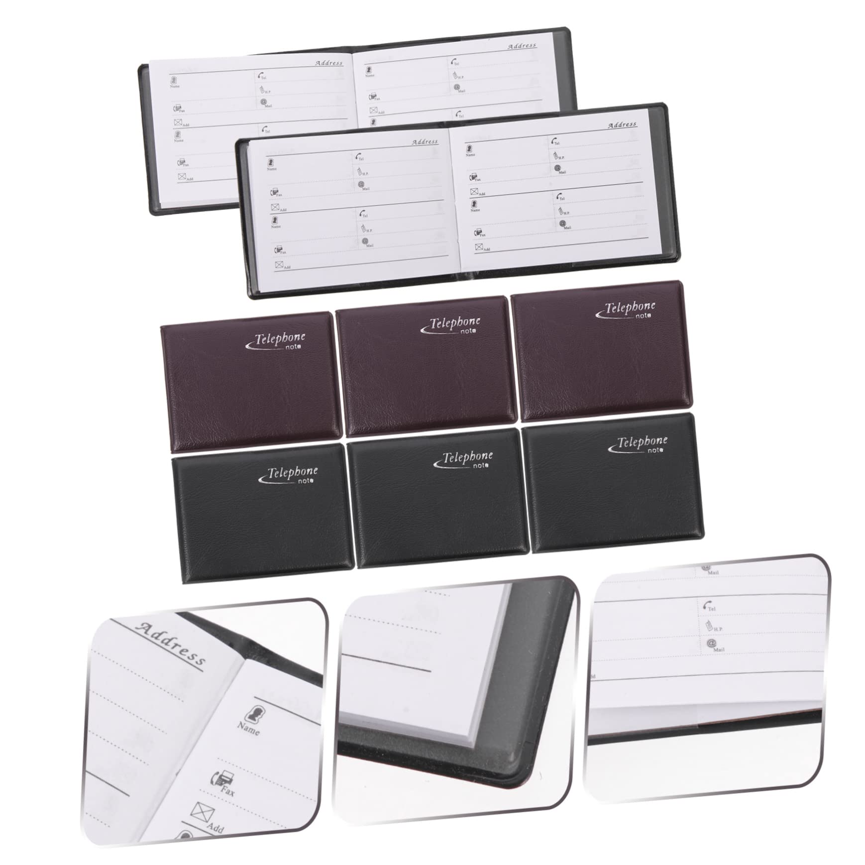 Ciieeo 10pcs Mini Phone Book Credit Card Wallet Mini Pocket Notebook Small Credit Card Wallet Password Book Password Keeper Organizer Pocket Address Book Paper Black Office Phone Book