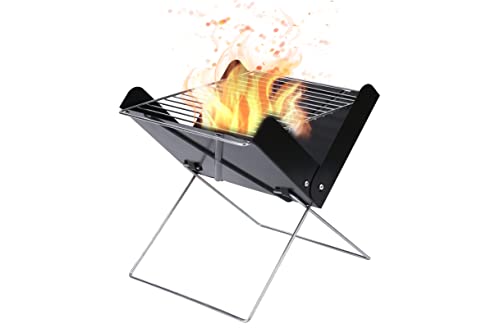 Mini Tabletop Charcoal Grills, Portable BBQ,Fire Pit Bowl, Foldable Heavy Duty Camping Stove, Hibachi Grill, for Indoor and Outdoor Wood Burning, Car Traveling, Backpacking and Picnic
