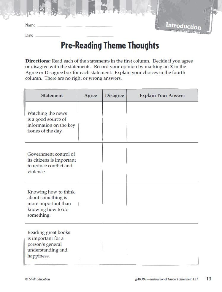 Fahrenheit 451: An Instructional Guide for Literature - Novel Study Guide for High School Literature with Close Reading and Writing Activities (Great Works Classroom Resource)