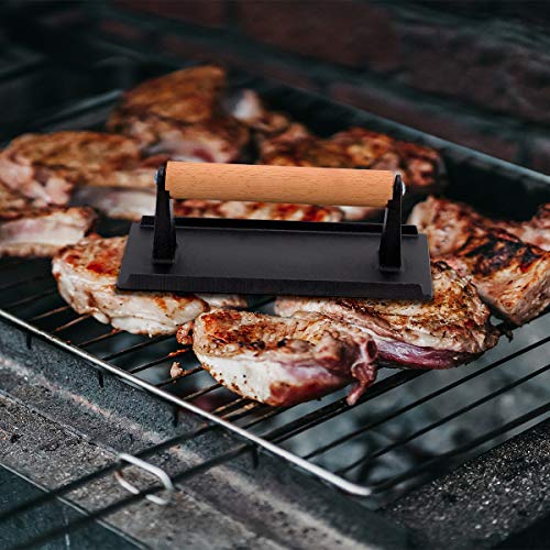 NEWANOVI Griddle Accessories for grills, Stainless Steel 12 Inch Basting Cover and Heavy Duty Cast Iron Grill Press Kit, Perfect for Flat Top Hibachi Grill, Making Hamburger Bacon Steak