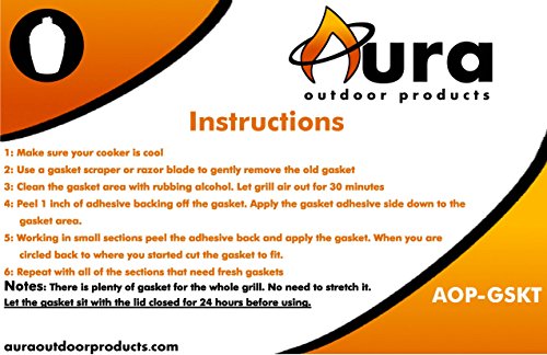 Aura outdoor products High Temp Replacement Gasket for Large Egg Grills, Peel and Stick! - Big Green Egg, Kamado Joe and More
