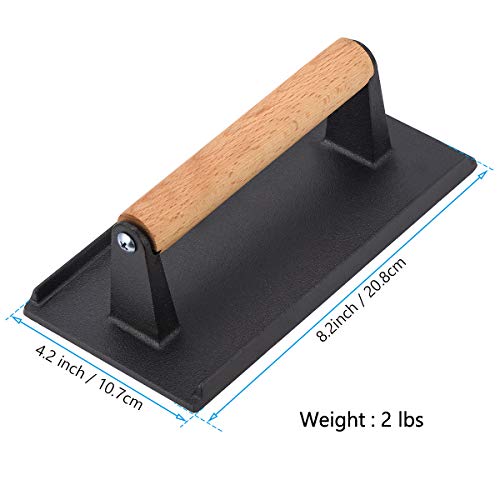 NEWANOVI Griddle Accessories for grills, Stainless Steel 12 Inch Basting Cover and Heavy Duty Cast Iron Grill Press Kit, Perfect for Flat Top Hibachi Grill, Making Hamburger Bacon Steak