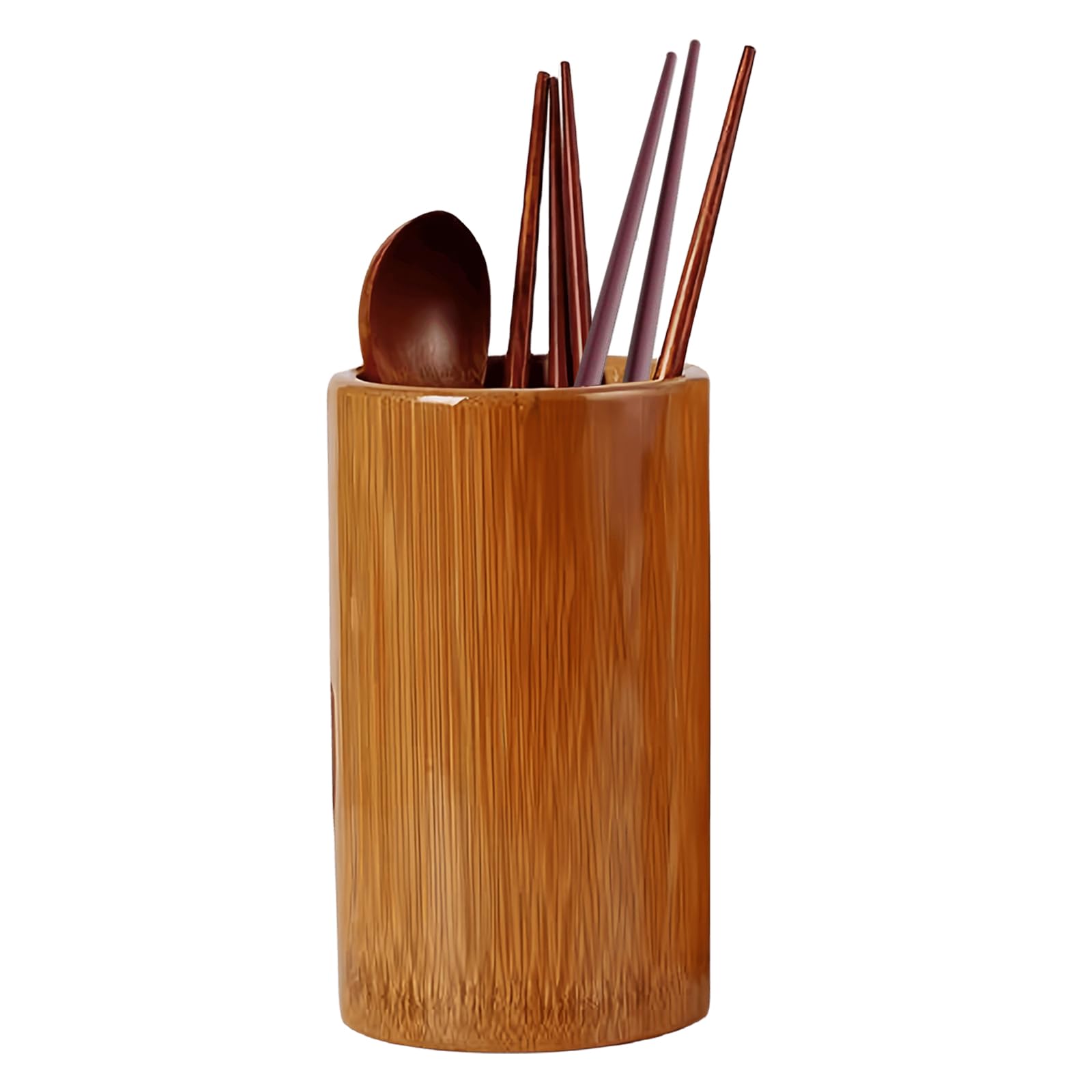 Wooden Utensil Holder, 6.1x 3.5 Inch Wood Kitchen Utensil Holder Kitchen Utensil Organizer, Wood Kitchen Tool Holder for Spoons, Cooking Tools, Chopstick Holder for Farmhouse Kitchen Counter Decor