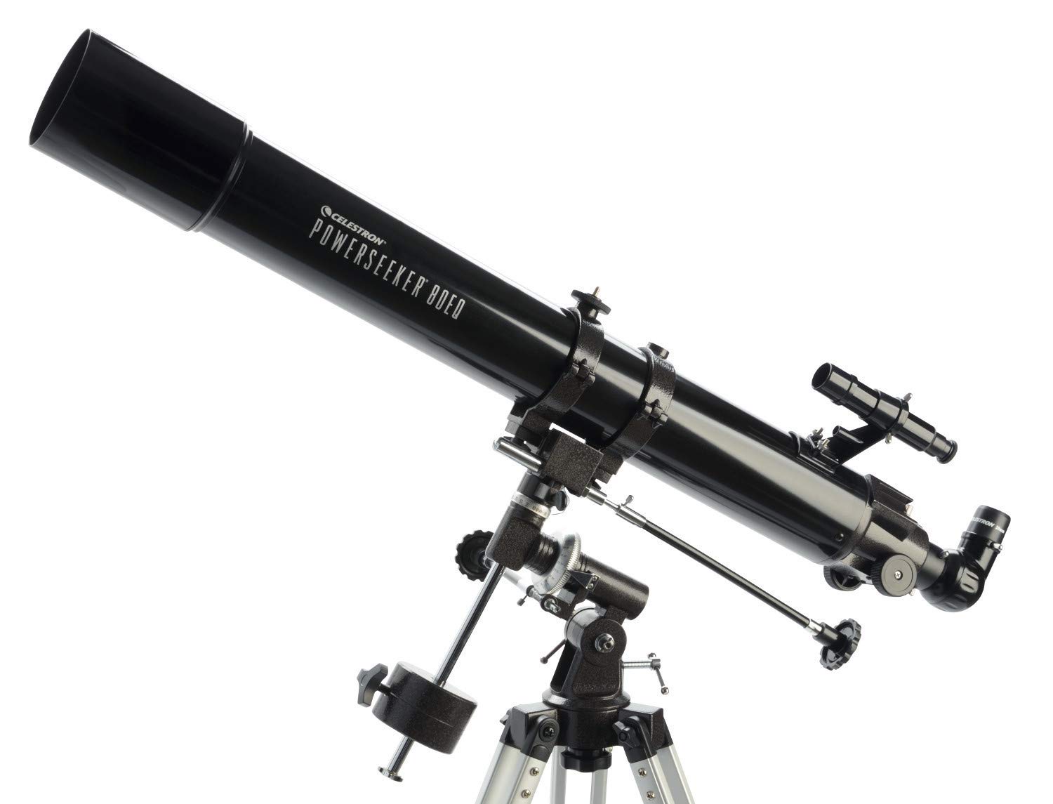 Celestron - PowerSeeker 80EQ Telescope - Manual German Equatorial Telescope for Beginners - Compact and Portable - BONUS Astronomy Software Package - 80mm Aperture