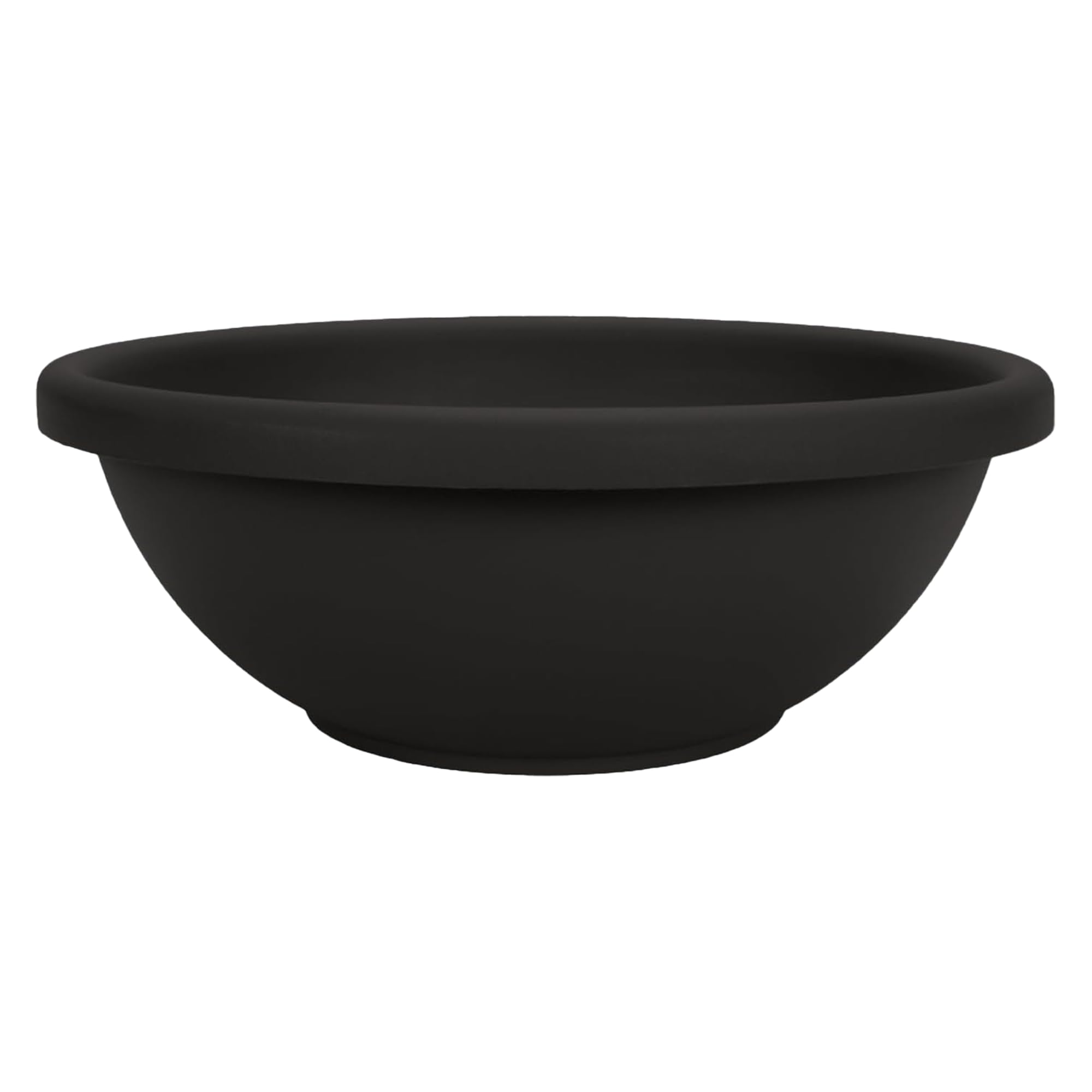 The HC Companies Shallow Planter with Drainage - Contemporary Garden Bowl Planter for Flowers, Herbs & More - Round Succulent Planter Pot for Indoors and Outdoors (20" Black, Pack of 1)