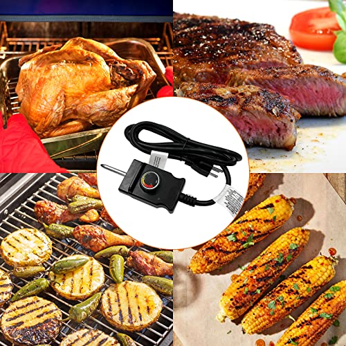 Adjustable Analog Control Power Cord, Thermostat Part Replacement for Masterbuilt Electric Smoker, Turkey Fryers, Grill Heating Elements
