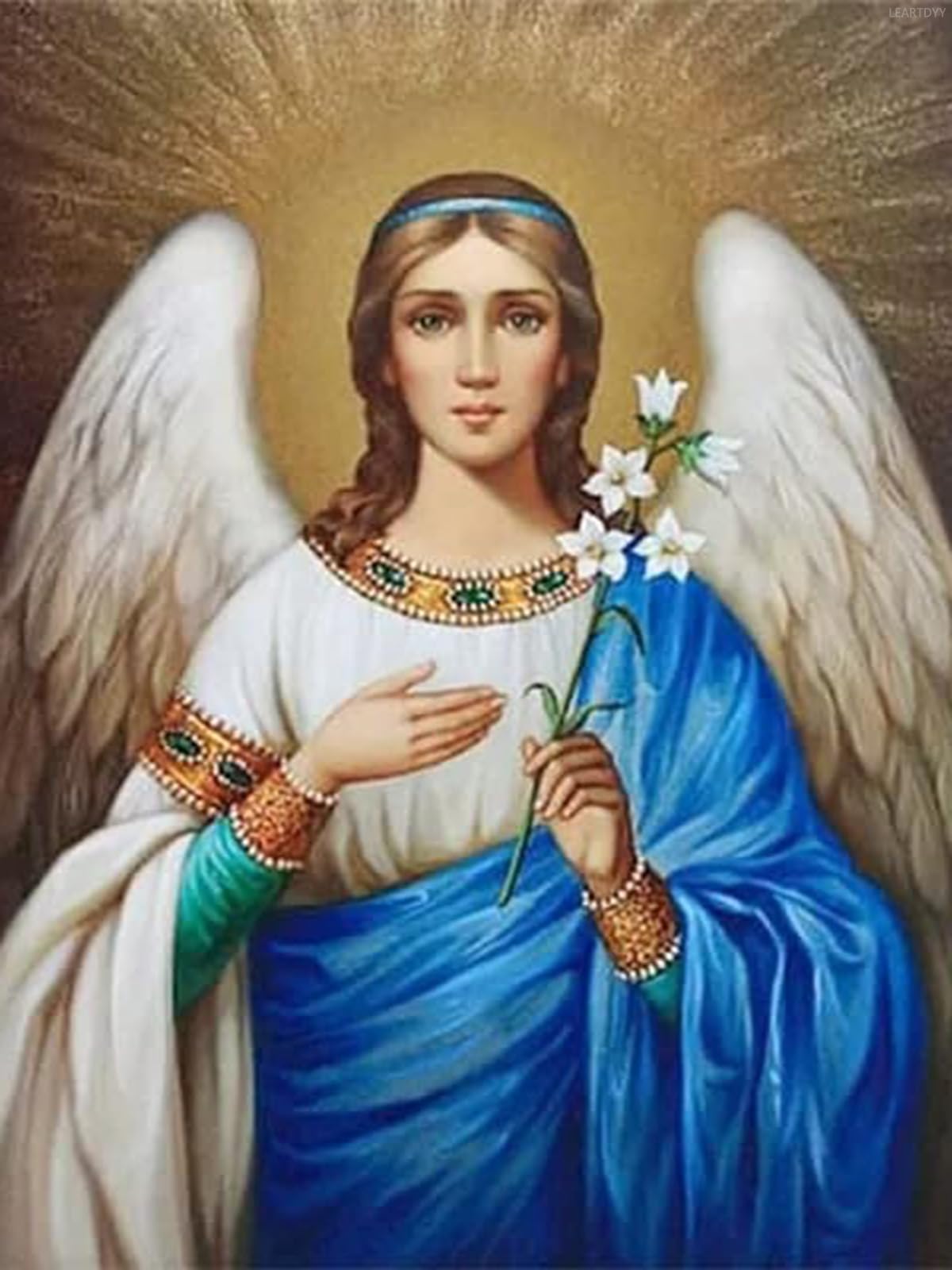 LEARTDYY Diamond Painting Angel Wings Christian Religion Kit for Adults Diamond Art Painting by Number Kits Gem Art Wall Home Decor 12x16 Inch