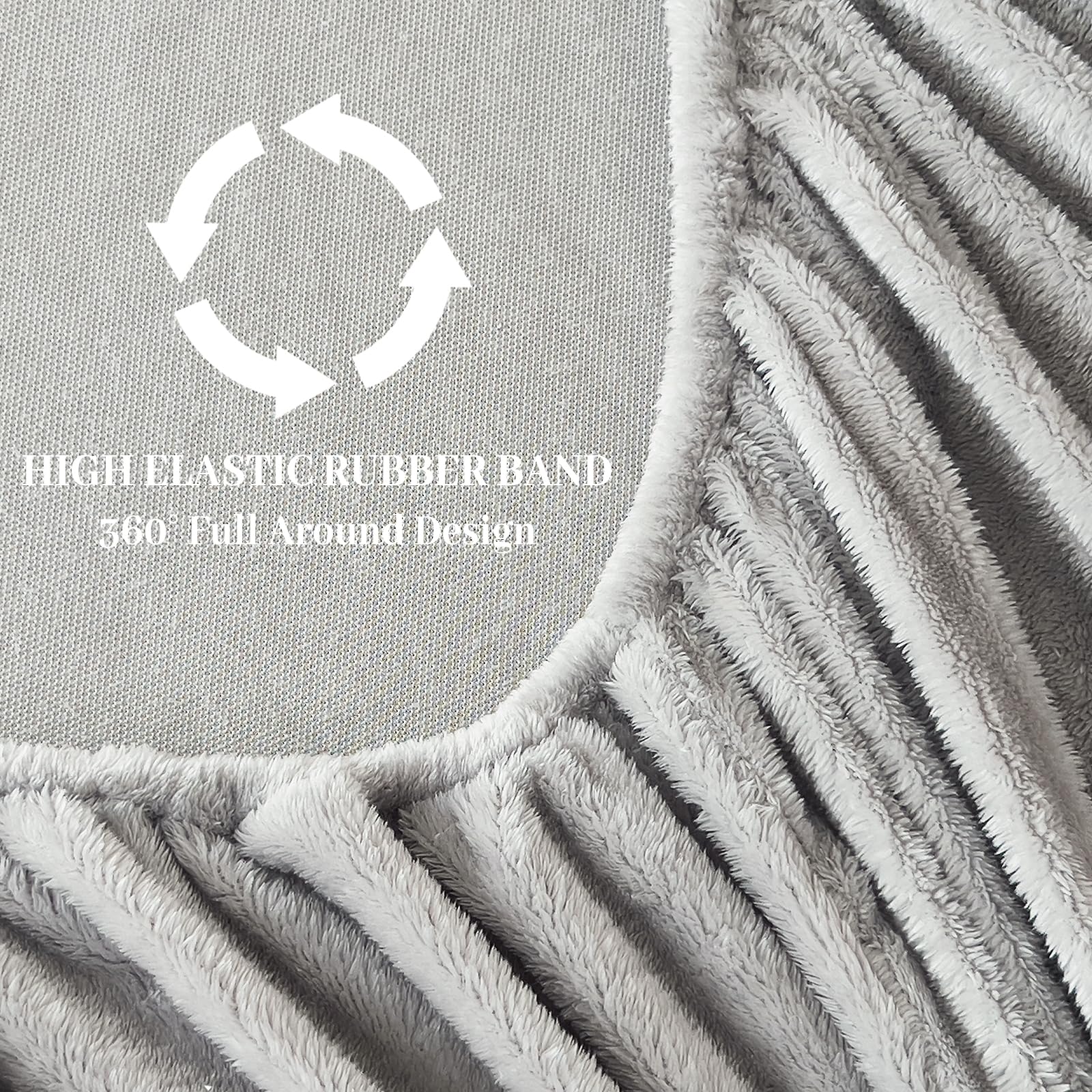 YIYEA Fleece Fitted Sheet Full Size, Ultra Soft Faux Fur Deep Pocket, Fluffy Plush Velvet for Fall Winter, Cozy Warmth and No Shedding, Light Grey