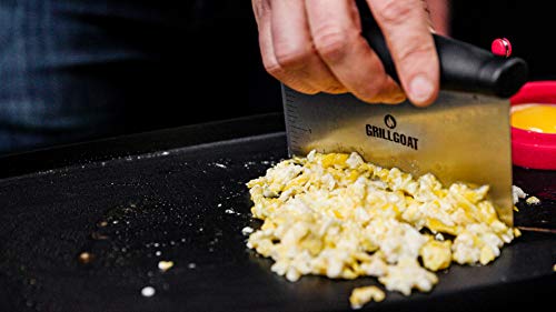 GRILLGOAT Griddle Accessories Kit - 11 Piece Griddle Tool Kit - Stainless Steel Metal Spatula Set, Scraper, Turner, Tongs, Egg Rings and More- Perfect for Blackstone or Hibachi BBQ