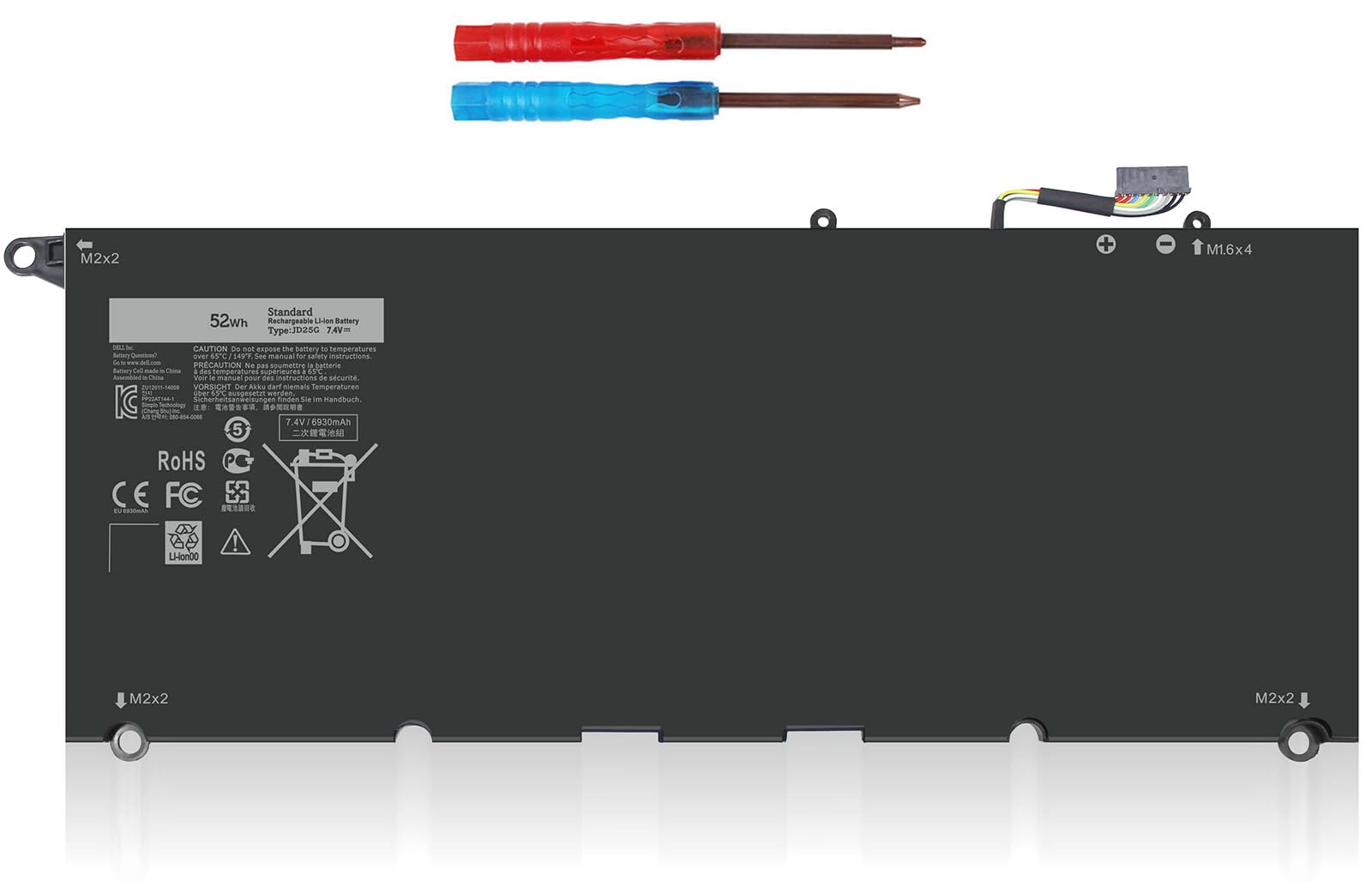 DMKAOLLK XPS 13 9350 9343 JD25G 90V7W Battery for Dell XPS13 XPS 13 9343 9350 P54G JHXPY JHXPY53 5K9CP 05K9CP 090V7W XPS13D-9343-1708 13D-9343-3708 13-9350-D1508G 13-9350-350 13-9350-D1608 13-9350