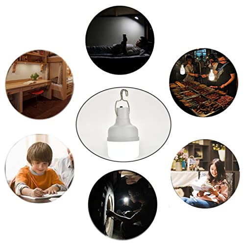 FLRONGSUN LED Bulb Light Camping Light Portable 75-300LM Dim Lantern Indoor 2000mAh for Chicken Coop Lamp Hiking Fishing Tent Indoor Shed Hurricane Emergency Light USB Charged