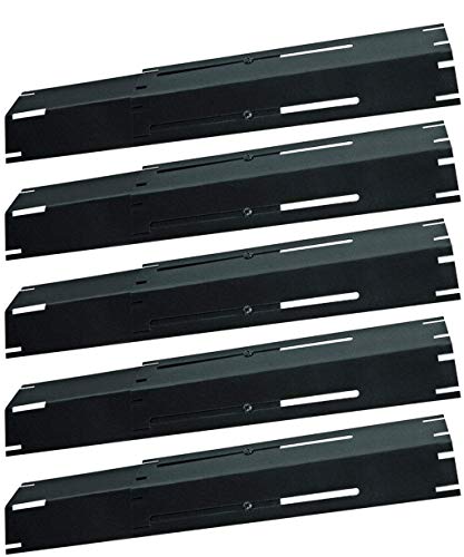 DcYourHome Universal Adjustable Porcelain Steel Heat Plate Shield, Grill Replacement Parts, Heat Tent, Burner Cover,Flavorizer Bar Flame Tamer for Gas Grill, Extends from 11.75" up to 21" L (5 Pack)