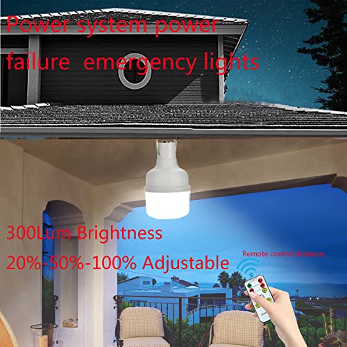 FLRONGSUN LED Bulb Light Camping Light Portable 75-300LM Dim Lantern Indoor 2000mAh for Chicken Coop Lamp Hiking Fishing Tent Indoor Shed Hurricane Emergency Light USB Charged