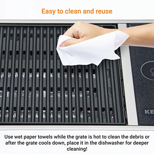 Kenyon No-Lid Built-In Electric Grill, Stainless Steel Grill With Single Burner, Quick Heat Up, Digital Touch Panel, UL-Approved For Indoor And Outdoor Use, Dishwasher Safe Grate, 120V