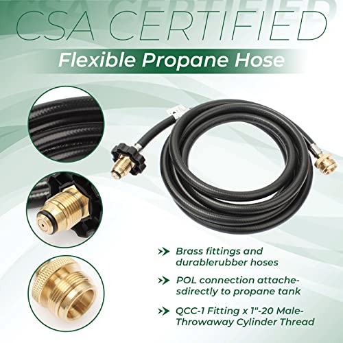 ArrogantF F273704 10 Ft Propane Heater Adapter Hose Assembly Compatible with MH9BX MH18B Mr. Heater Big Buddy Series for Indoor/Outdoor Heater Portable Propane Appliances