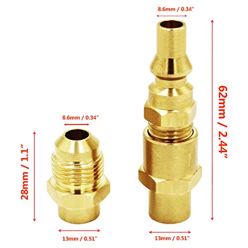 MENSI 1/8'' FNPT x 1/4'' Male Quick Connect Plug Propane Quick Disconnect Conversion Kit Adapter for Weber Q 100, 1000, 200, 2000, 1200, 2200, Traveller and Portable Gas Grill Camper