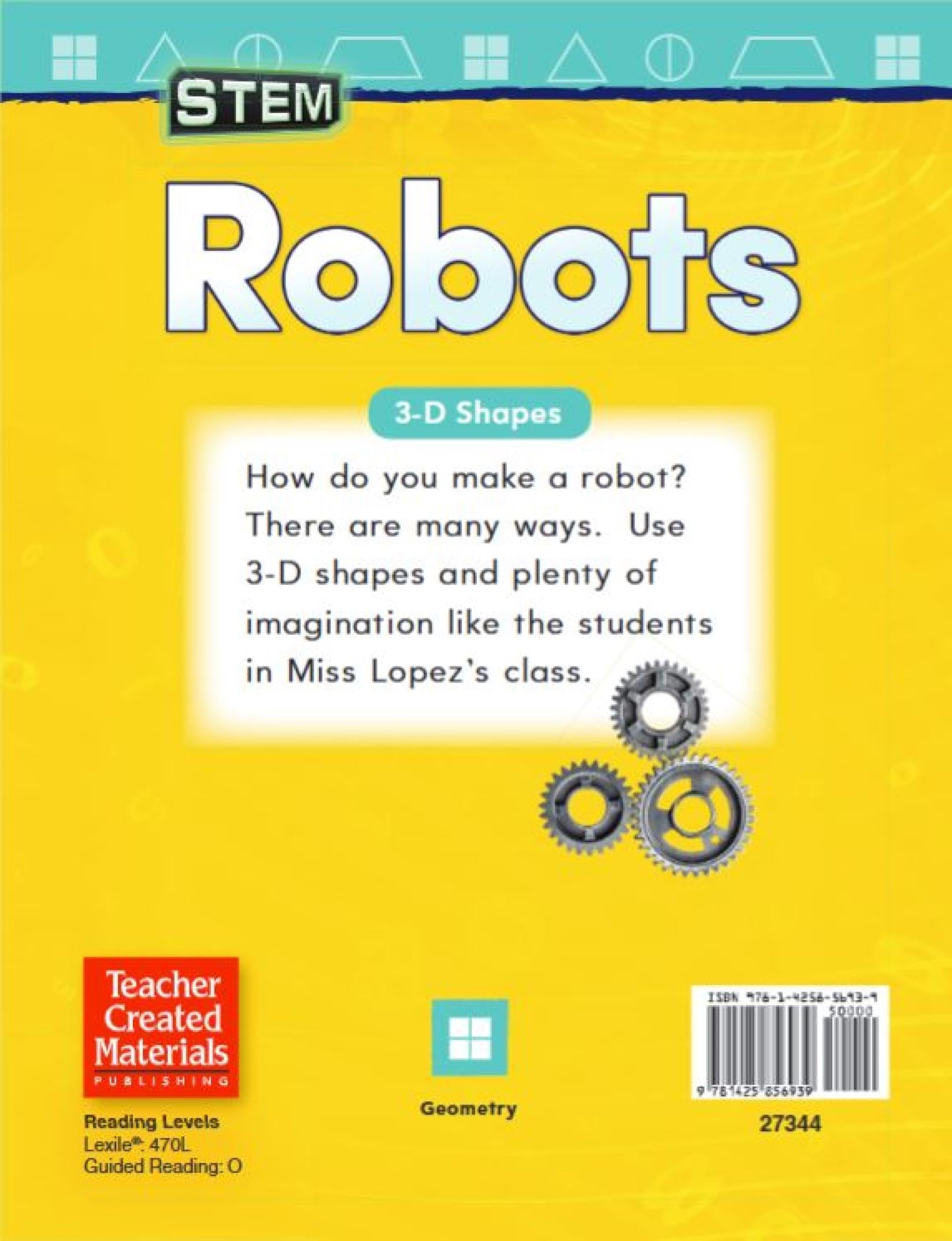 Teacher Created Materials 27344 STEM Robots 3-D Shapes (Stem: Mathematics Readers)