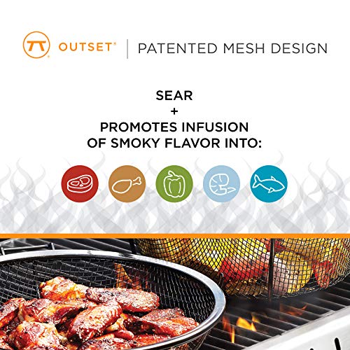 Outset QD85 Grill, 1 EA, Black Chef's Outdoor Basket and Skillet