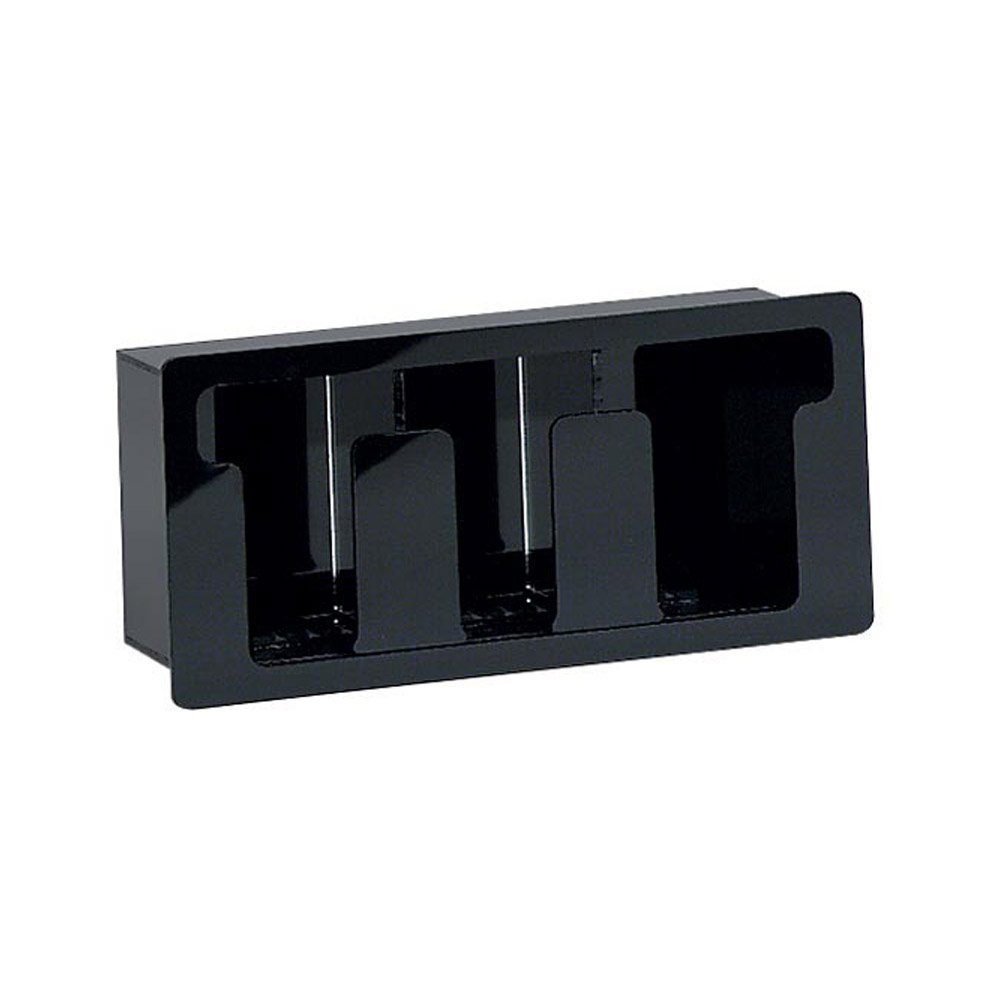 Dispense-Rite FML-3 Three Section Built-in lid Organizer - Black Acrylic