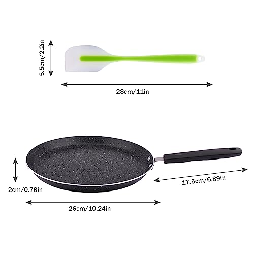 11Inch Griddle Pan with Scraper, Oil Brush, Nonstick Grill Pan for Cooking Eggs, Frying, Grill, Omelettes, Kitchen Griddle Cookware Griddle Pancake Pan, Easy Clean (size:11Inch)