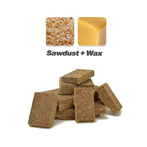 Stanbroil 144 pcs Squares Natural Charcoal Fire Starters Super Fast Lighting Perfect for Barbecue Grills, Smokers, Wood Stove,Campfires and Outdoor Fireplaces