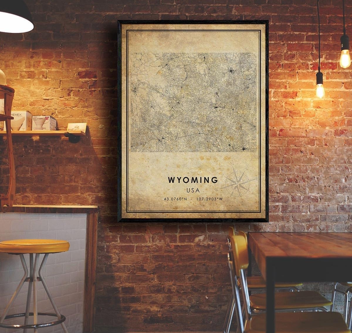 Wyoming Map Print Wyoming Map USA Map Art Wyoming City Road Map Poster Vintage Gift Map