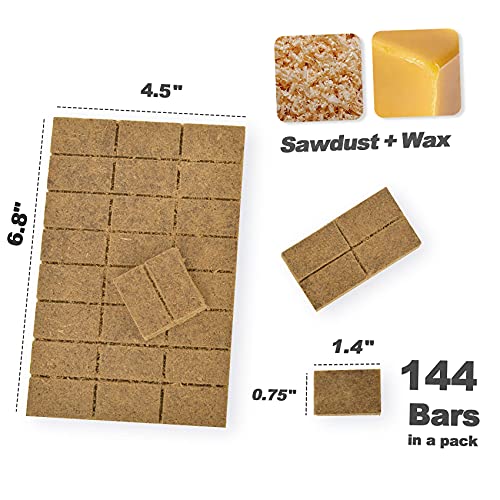 Stanbroil 144 pcs Squares Natural Charcoal Fire Starters Super Fast Lighting Perfect for Barbecue Grills, Smokers, Wood Stove,Campfires and Outdoor Fireplaces