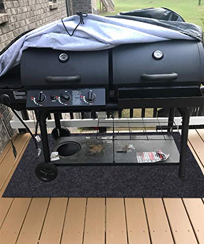 Gas Grill Mat,Premium BBQ Mat and Grill Protective Mat—Protects Decks and Patios from grease splashes,Absorbent material-Contains Grill Splatter,Anti-Slip and Waterproof Backing,Washable (36" x 36")