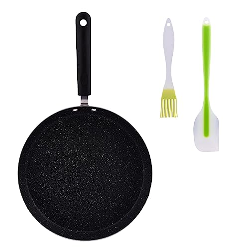 11Inch Griddle Pan with Scraper, Oil Brush, Nonstick Grill Pan for Cooking Eggs, Frying, Grill, Omelettes, Kitchen Griddle Cookware Griddle Pancake Pan, Easy Clean (size:11Inch)