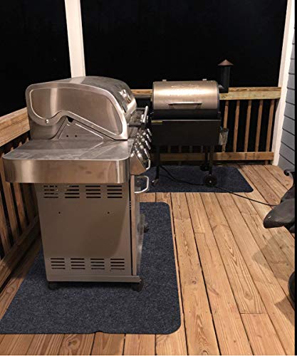 Gas Grill Mat,Premium BBQ Mat and Grill Protective Mat—Protects Decks and Patios from grease splashes,Absorbent material-Contains Grill Splatter,Anti-Slip and Waterproof Backing,Washable (36" x 36")