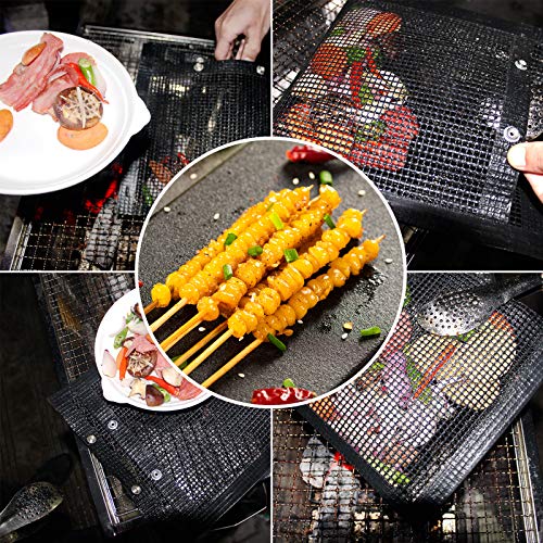 Eurobuy BBQ Mesh Grill Bags,Non-Stick High Temperature Resistance Reusable Grilling Pouches Outdoor Picnic Tool Easy to Clean