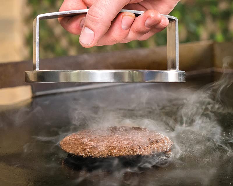 Blackstone Burger Press – Hamburger Patty Maker for Stuffed Burgers, Sliders, 5085, Non Stick, Easy Release Beef Patties Mold for Griddle, Grill, BBQ, Barbecue, Barbeque Accessories,Silver