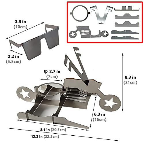 LAUTO Beer Can Chicken Holder for Grill, Polished Stainless Steel Beer Chicken Grill Rack,Motorcycle Portable Beer Chicken Stand for Outdoor BBQ(Skeleton)